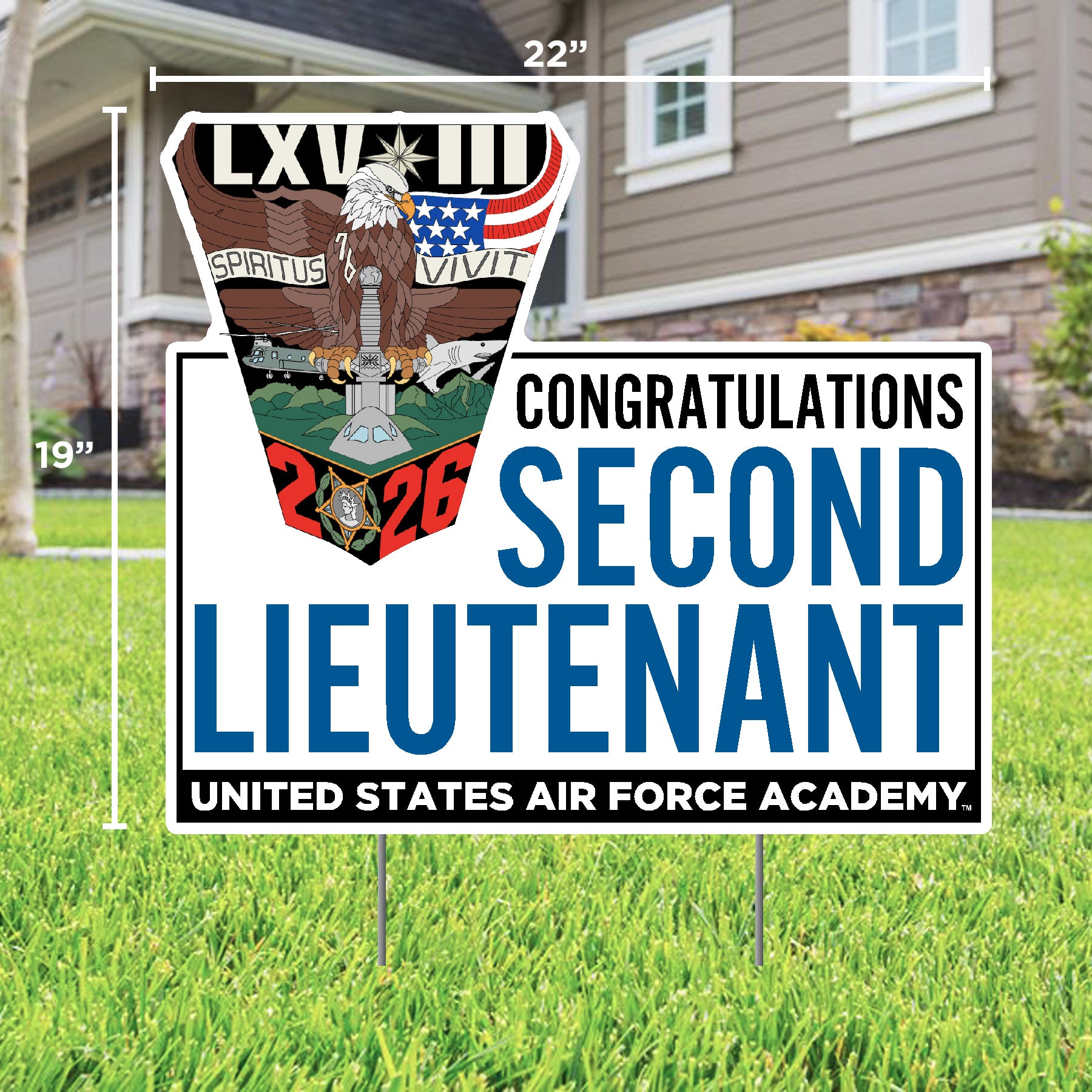 USAFA "2026 Crest Congratulations Second Lieutenant" Yard Sign ...